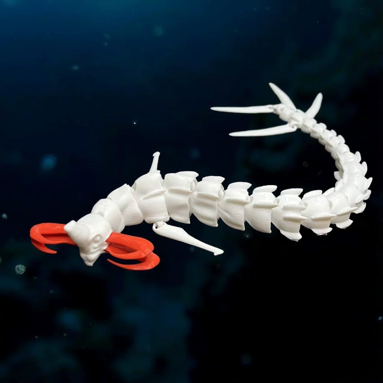 Красный зуб, белое тело левиафан смерти 3D-печатная фигурка, серия Deep Sea Voyage