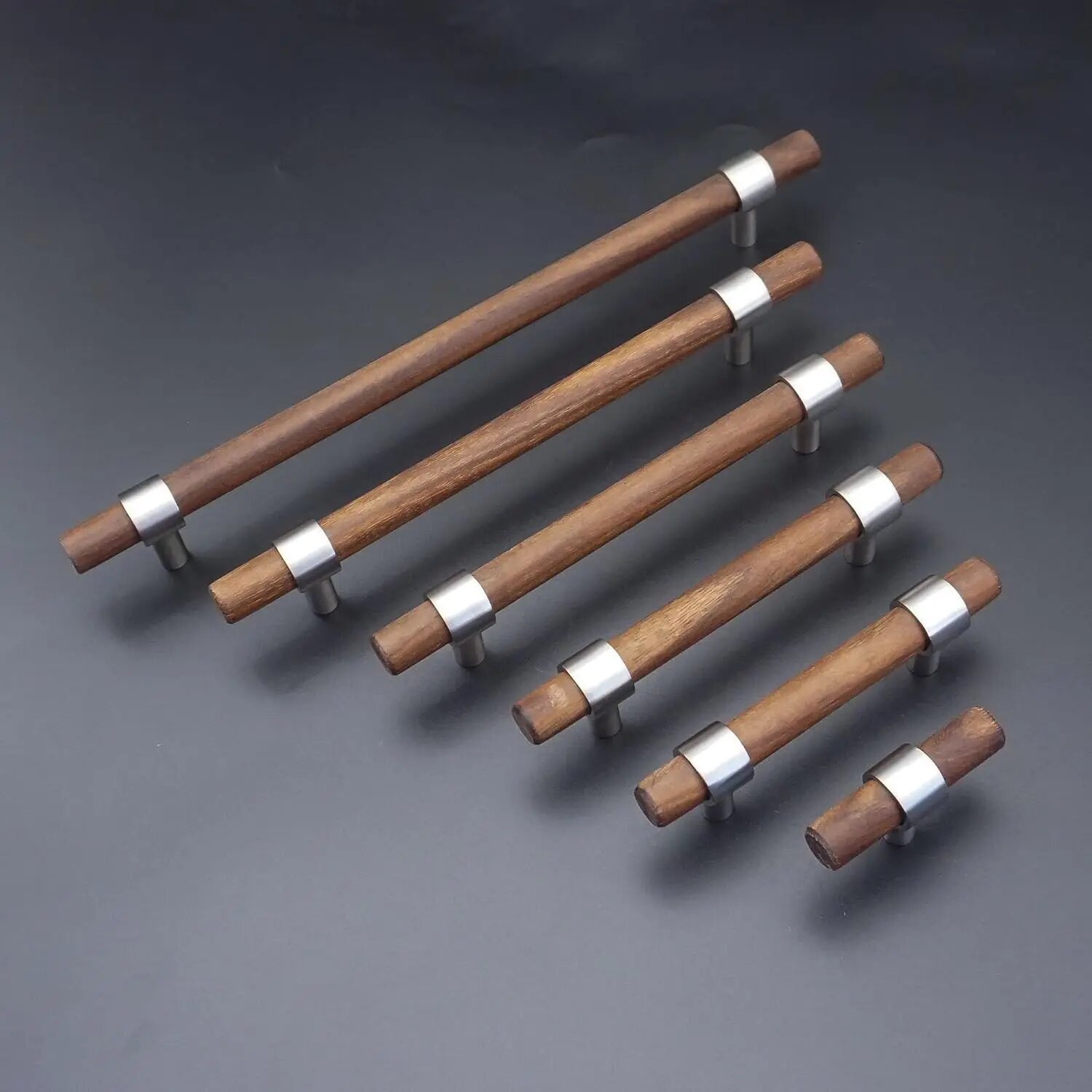 Ручки для шкафов MFYS из чёрного ореха 320 мм 96mm hole centers, Walnut