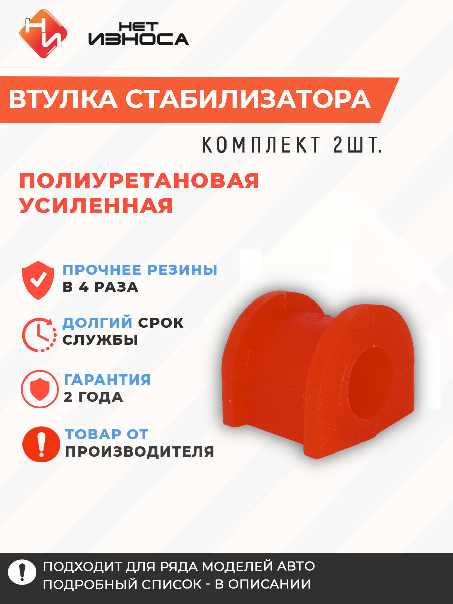 Втулка стабилизатора передней подвески I.D. 19 мм NB226-2 MITSUBISHI Colt/Lancer CA#A, CB#A; Minica H31A, H36A; Mirage CA2A, CB2A, CB5A