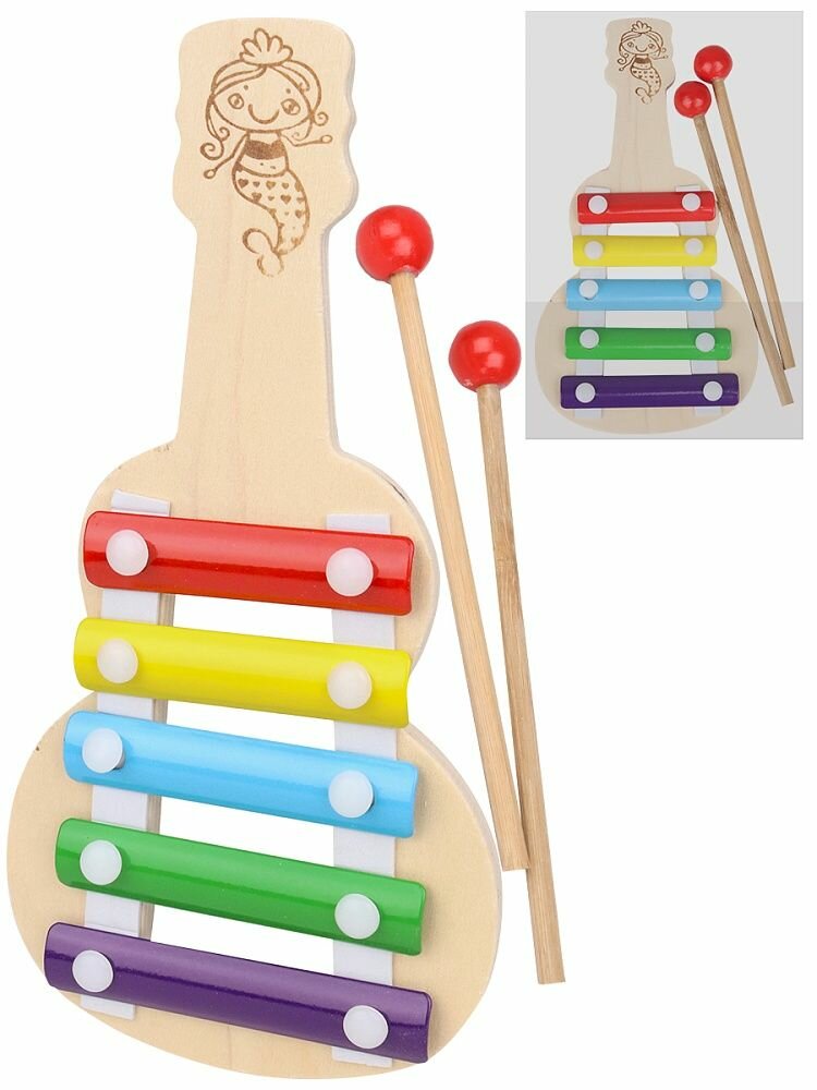 Деревянная игрушка. Ксилофон 21см (5 тонов, в пакете) (Арт. AN02281)