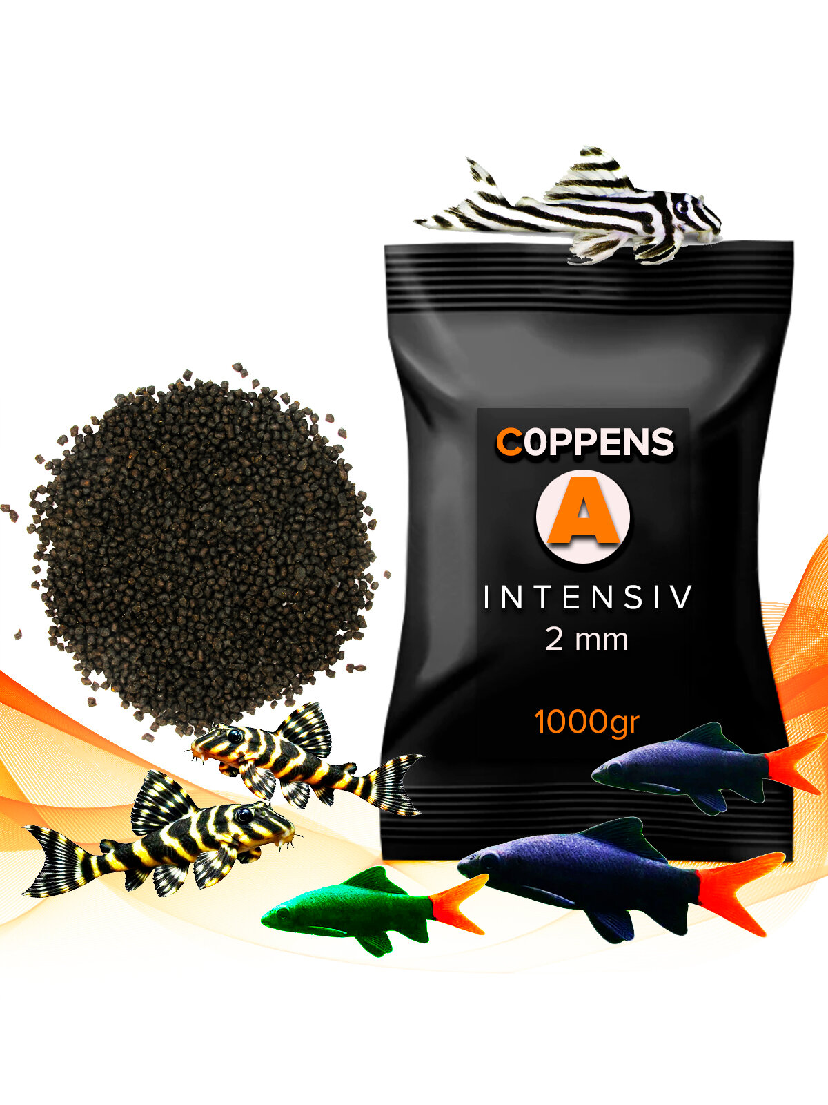 Coppens INTENSIV 2мм, 1000гр - тонущий корм для мелких сомов и донных рыб