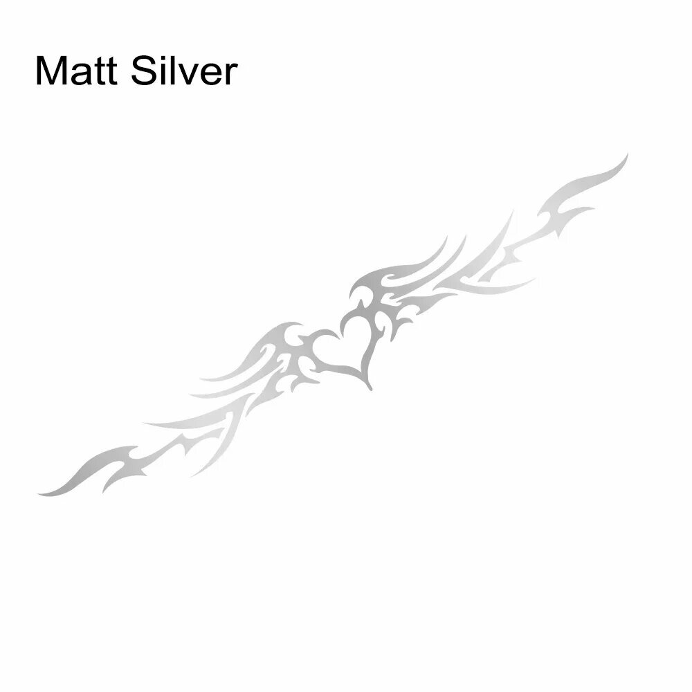Наклейка на авто Matt Silver, сердечки и крылья