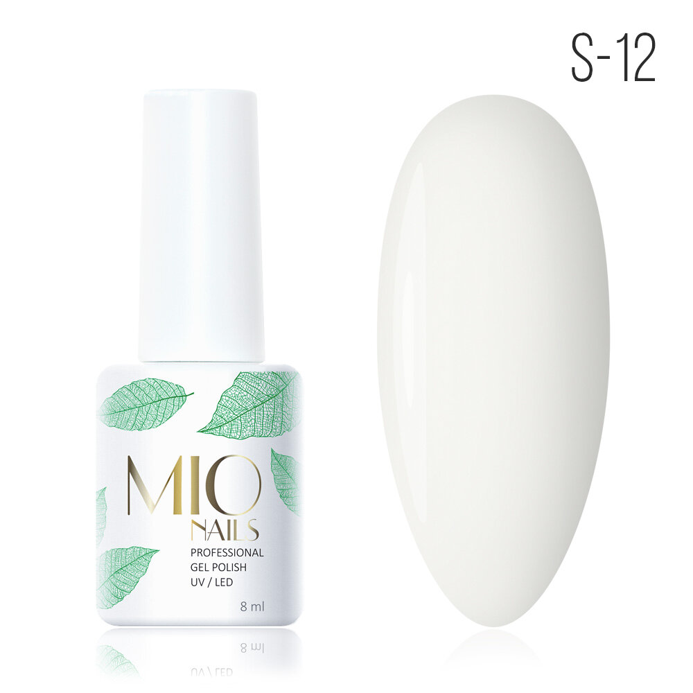 Гель-лак MIO Nails №S-12 Воздушные замки 8 мл тёплый молочно-белый оттенок