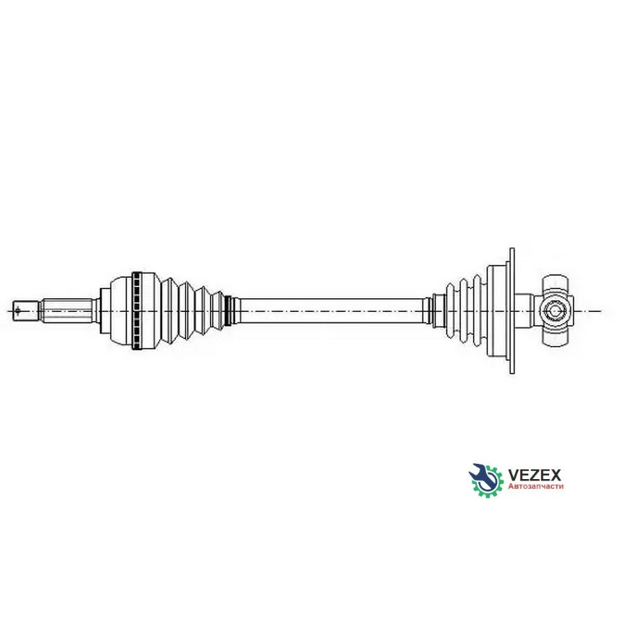 METELLI 17-0637 Привод в сборе L (ABS) 682mm
