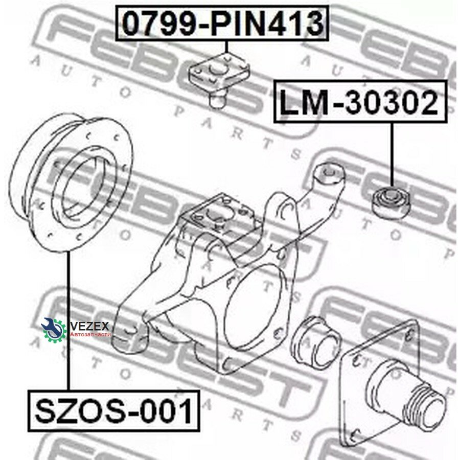 FEBEST 0799-PIN413 Палец поворотного кулака SUZUKI JIMNY SN413 1998- 0799-PIN413