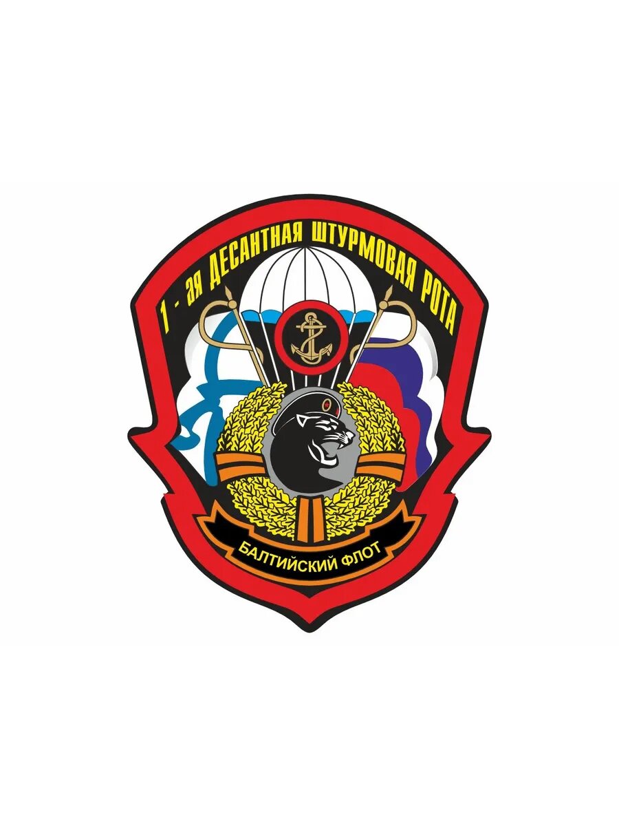 Наклейка Морская пехота балтийский флот(1-ая десантная штурмовая рота)150х150мм, Арт рэйсинг