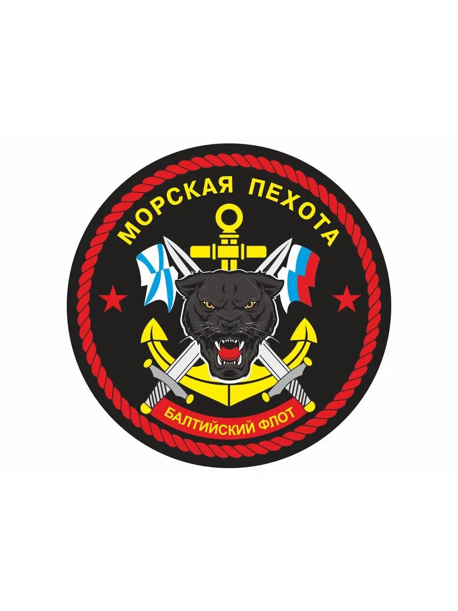 Наклейка "Морская пехота балтийский флот (Пантера)",150х150мм, Арт рэйсинг