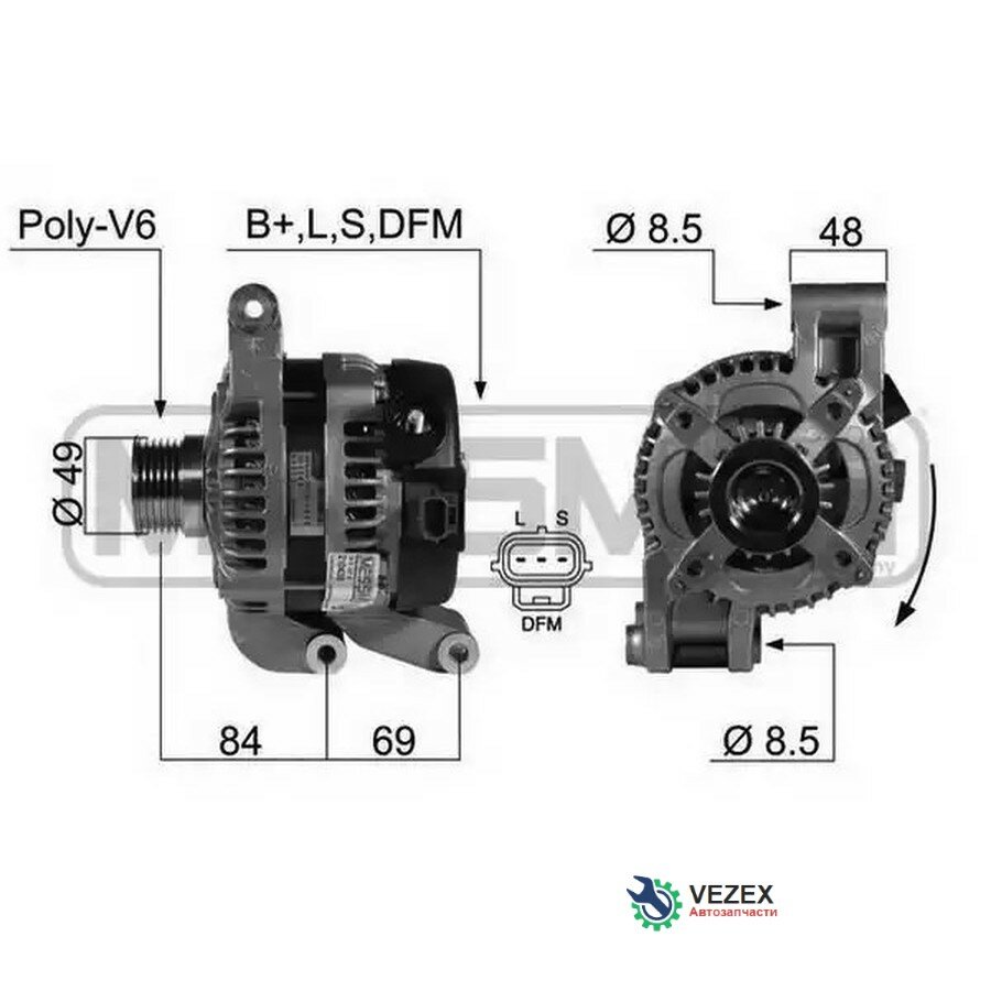 ERA 210438 генератор!\ Ford C-MAX/Focus II 1.8/2.0 04>