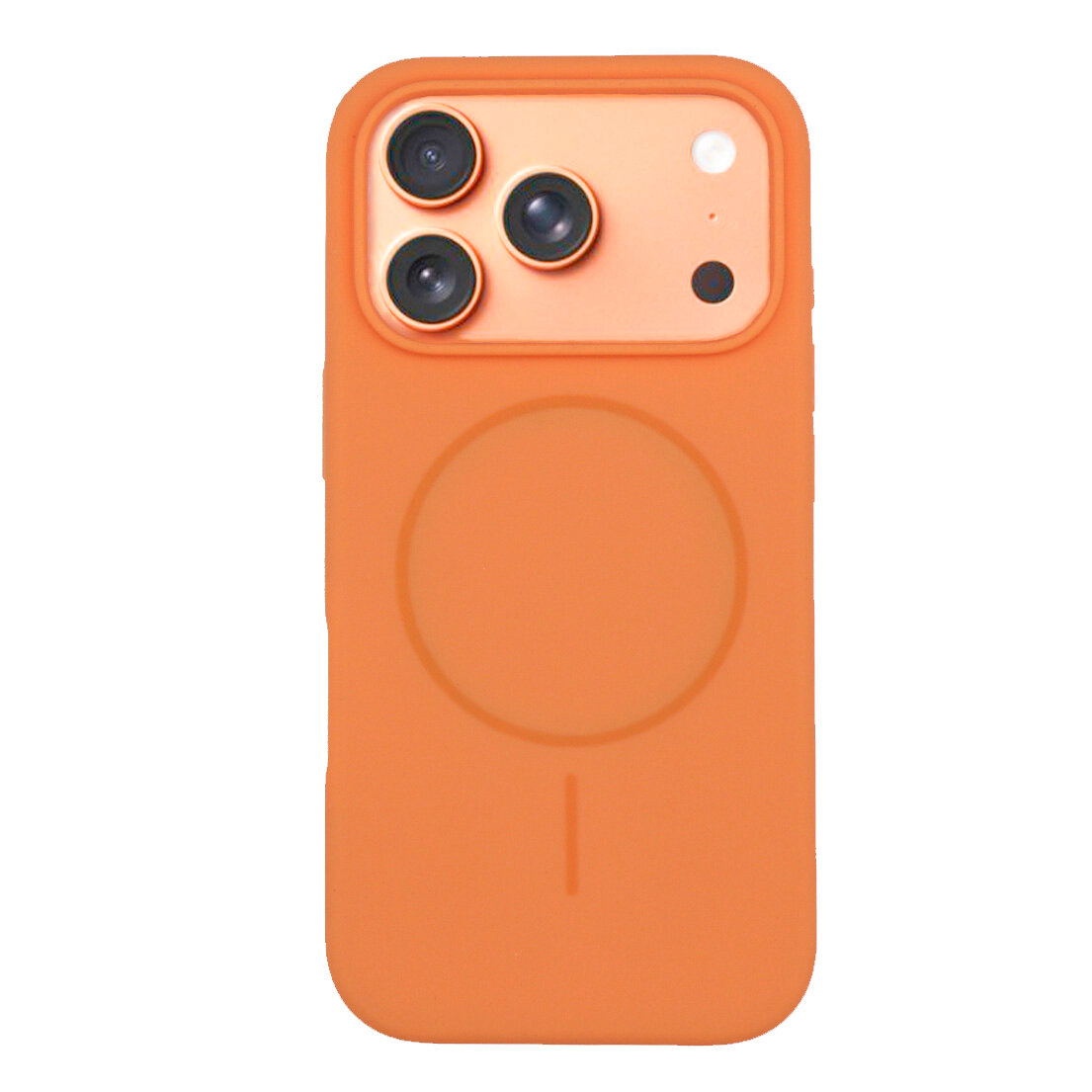 Чехол-накладка для iPhone 17 Pro, Silicon Case, магнитный (MagSafe), без лого, X-CASE, оранжевый