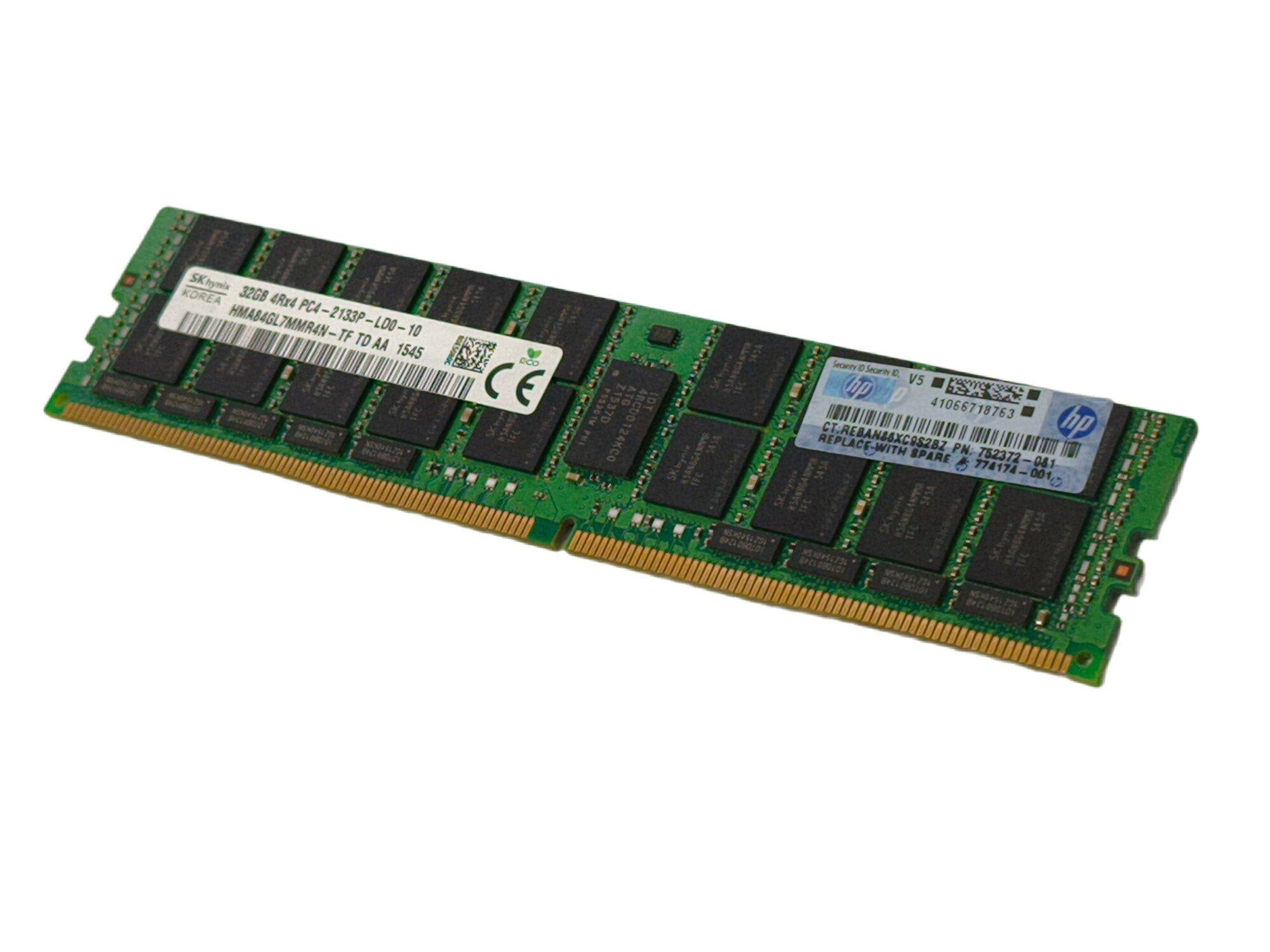 Модуль памяти для сервера HP 32GB (1 x 32GB) HMA84GLMMR4N-TF Dual Rank x4 DDR4-2133 752372-081 LR 774174-001