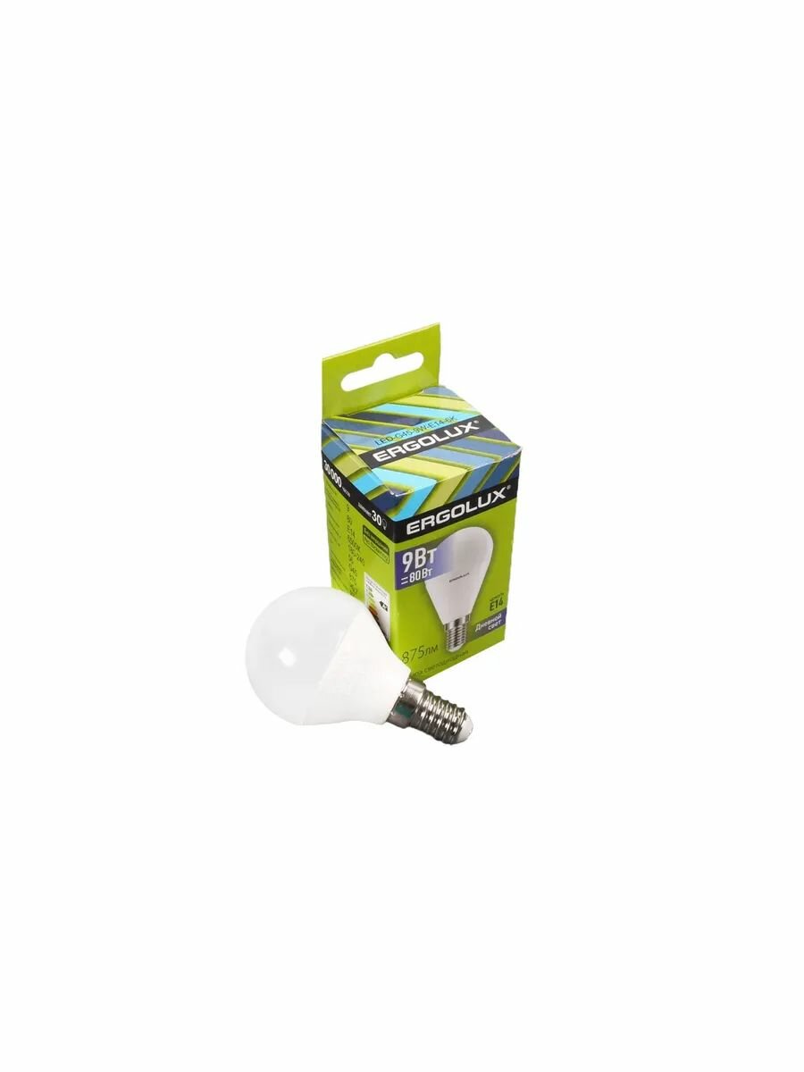 Светодиодная лампа Ergolux LED-G45-9W-E14-6K