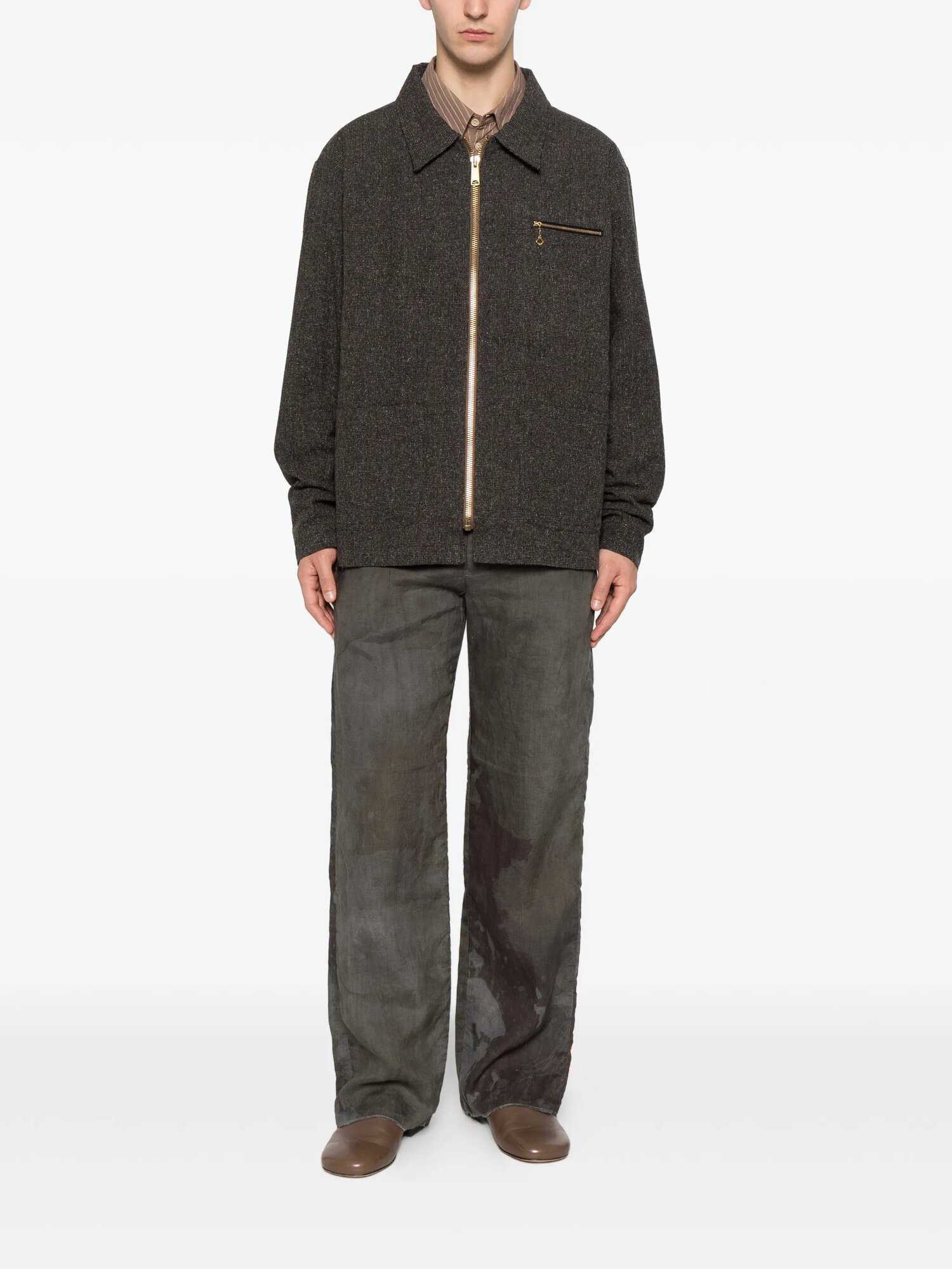 Куртка A Tentative Atelier Zip-up jacket, размер 48, brown — фото 1