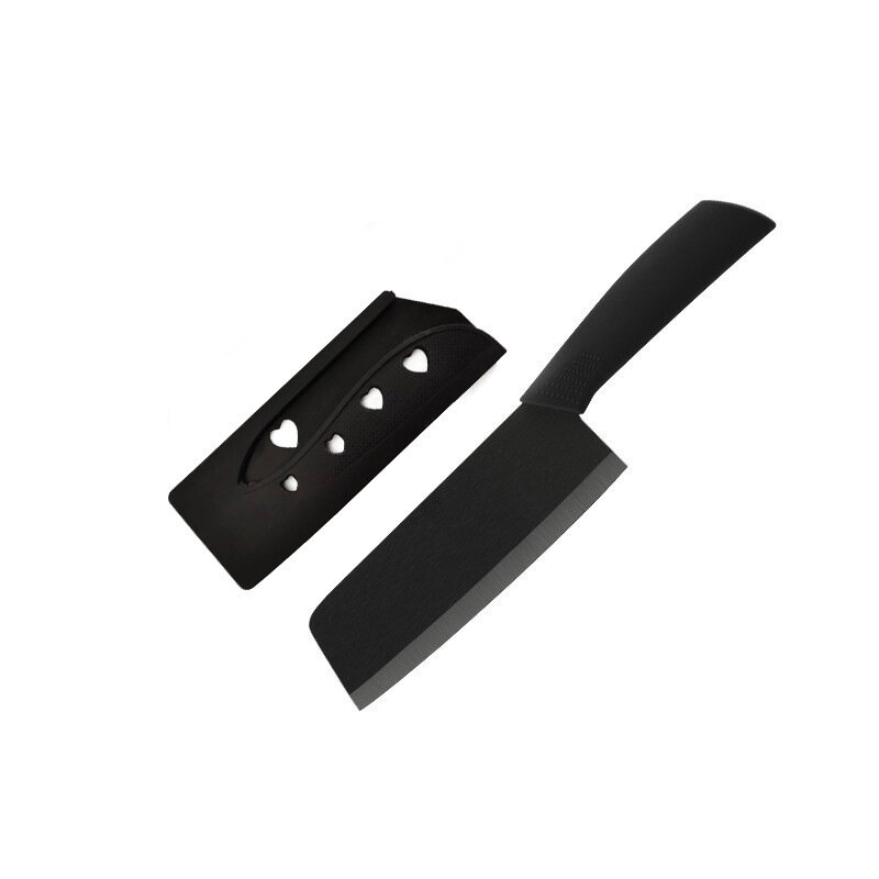 Кухонный нож с ручкой из PP, 6inch керамических ножей, нож для нарезки, кухонные принадлежности, керамический нож для овощей, нож для детского питания с чехлом для ножа (Цвет товара: 6inch черный керамический нож)