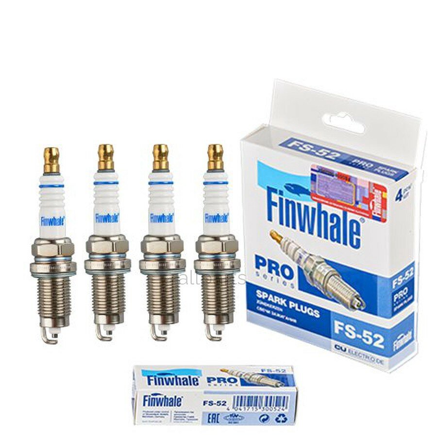 FINWHALE FS52 свеча зажигания компл. 4ШТ. FABIA II (542) 1.2-1.6 / OCTAVIA II (1Z3) 1.4 / RAPID (NH3) 1.2 GOLF V-VI 1.4 / POLO седан (602, 604, 612, 614) 1.6