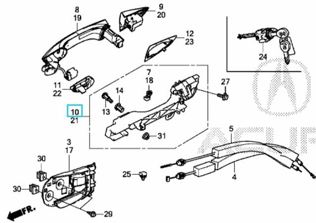 Комп. основания, прав. передн; Артикул Honda/Acura: 72142TZ3A71 (Оригинал)