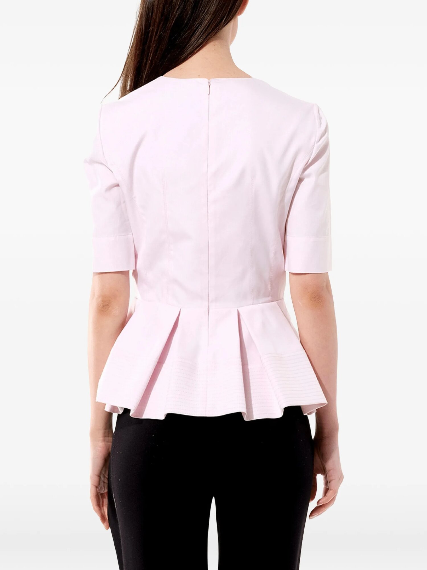 Блуза BALENCIAGA Pleated peplum-hem blouse, размер 36 — фото 1
