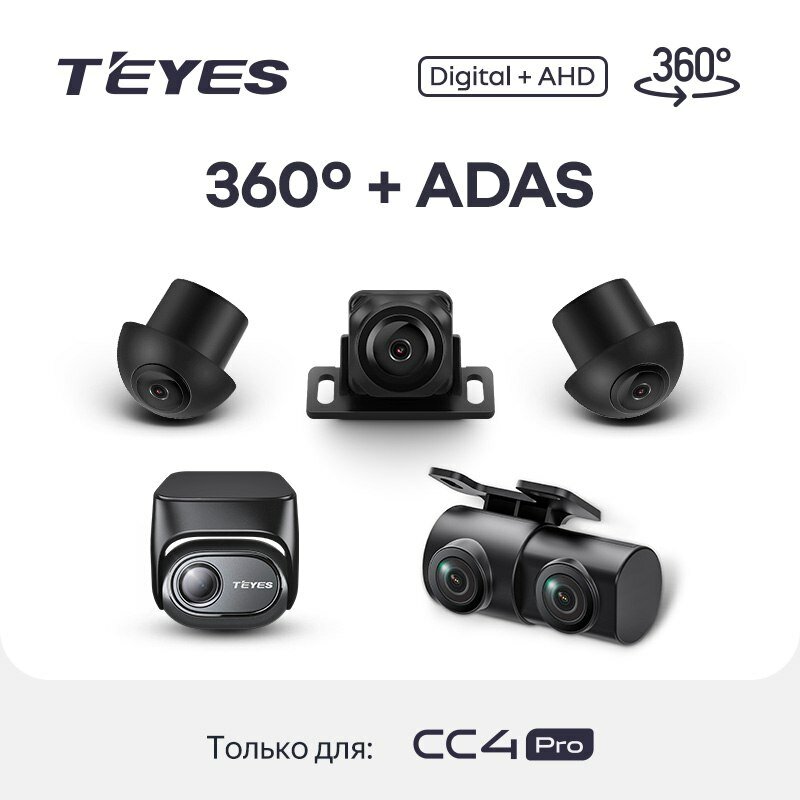 Цифровые камеры кругового обзора 360 для магнитолы Teyes CC4 PRO (360 + ADAS)
