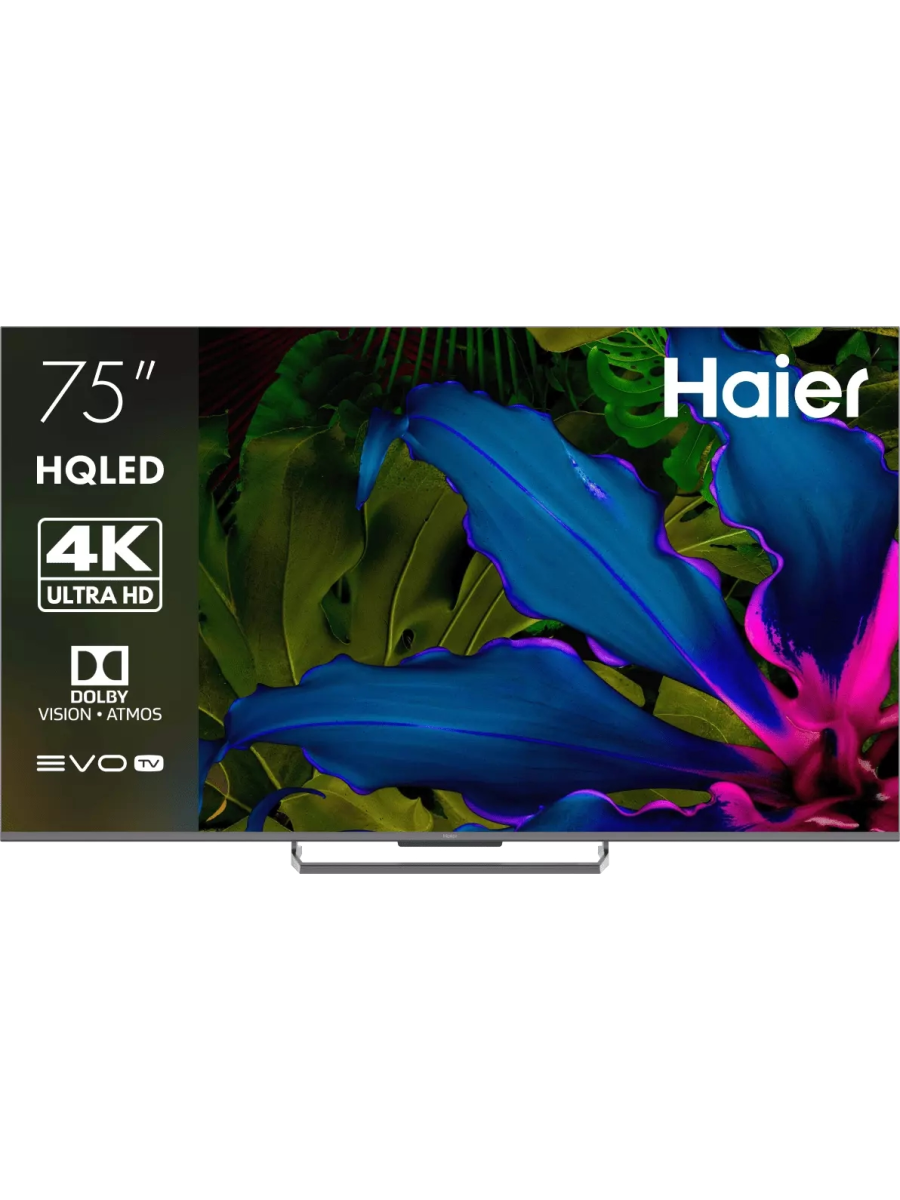 Телевизор Haier Smart TV S6 75" HQLED, 4K Ultra HD, серый, смарт ТВ, Android TV