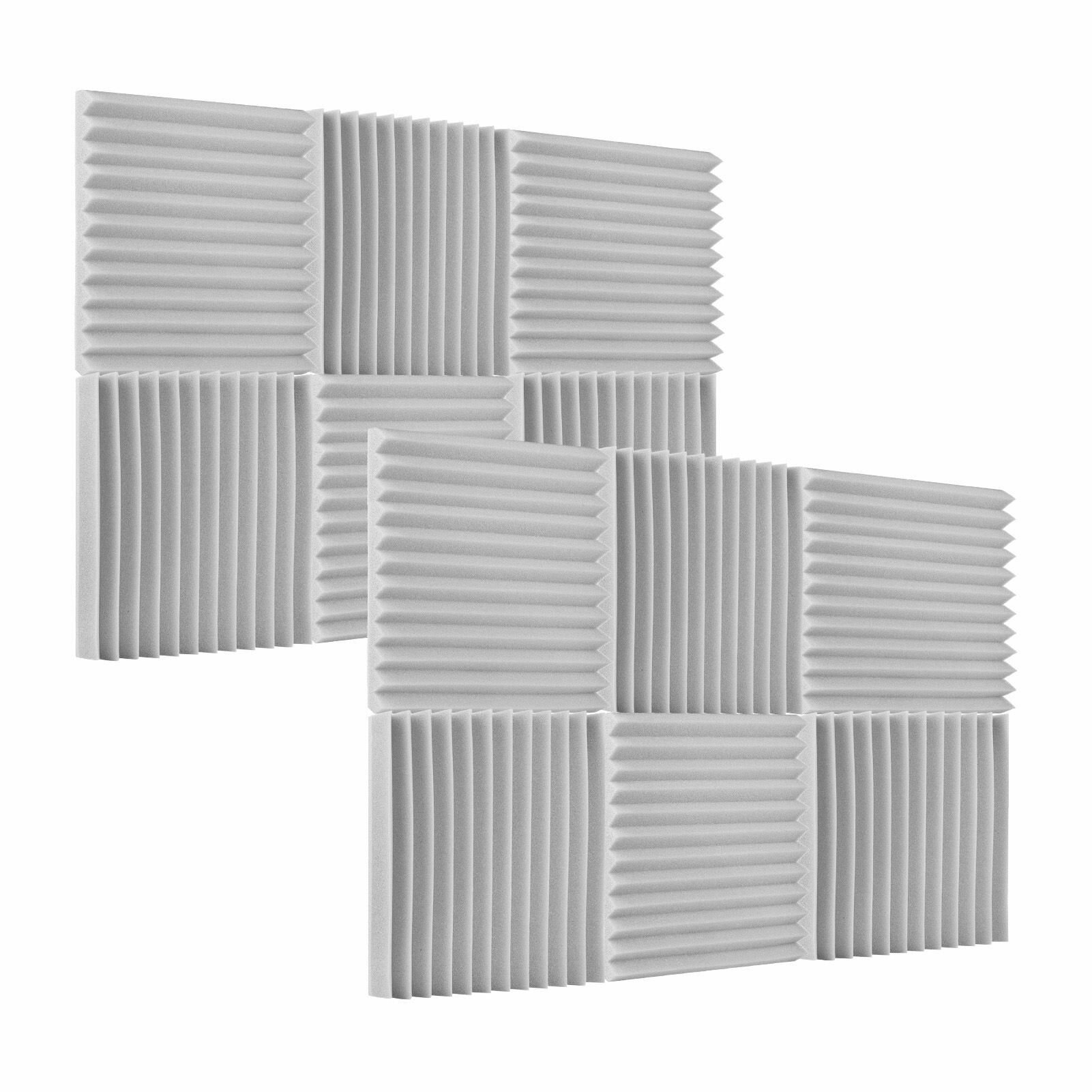 12 шт. звукопоглощающих пенопластовых панелей 30x30x2,5 см, студийная акустическая изоляция, губчатая звукоизоляция, плитки для снижения шума