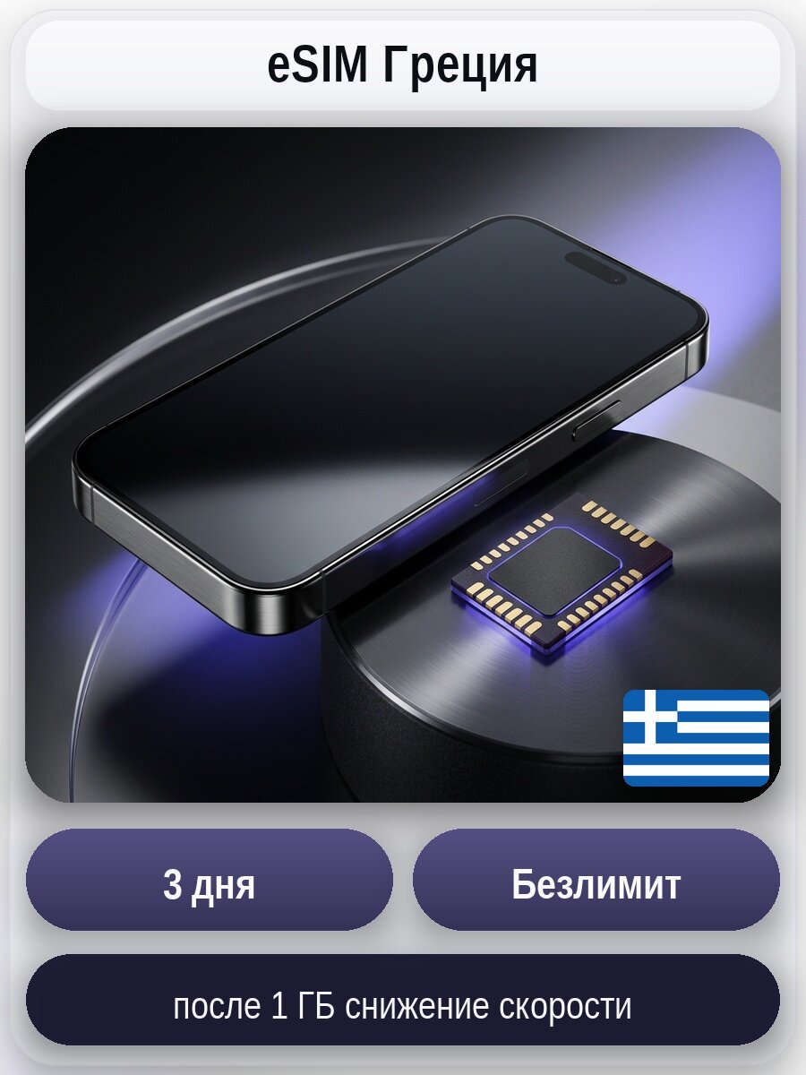 ESIM для мобильного интернета: безлимит на 3 дня | Греция | Виртуальная СИМ-карта