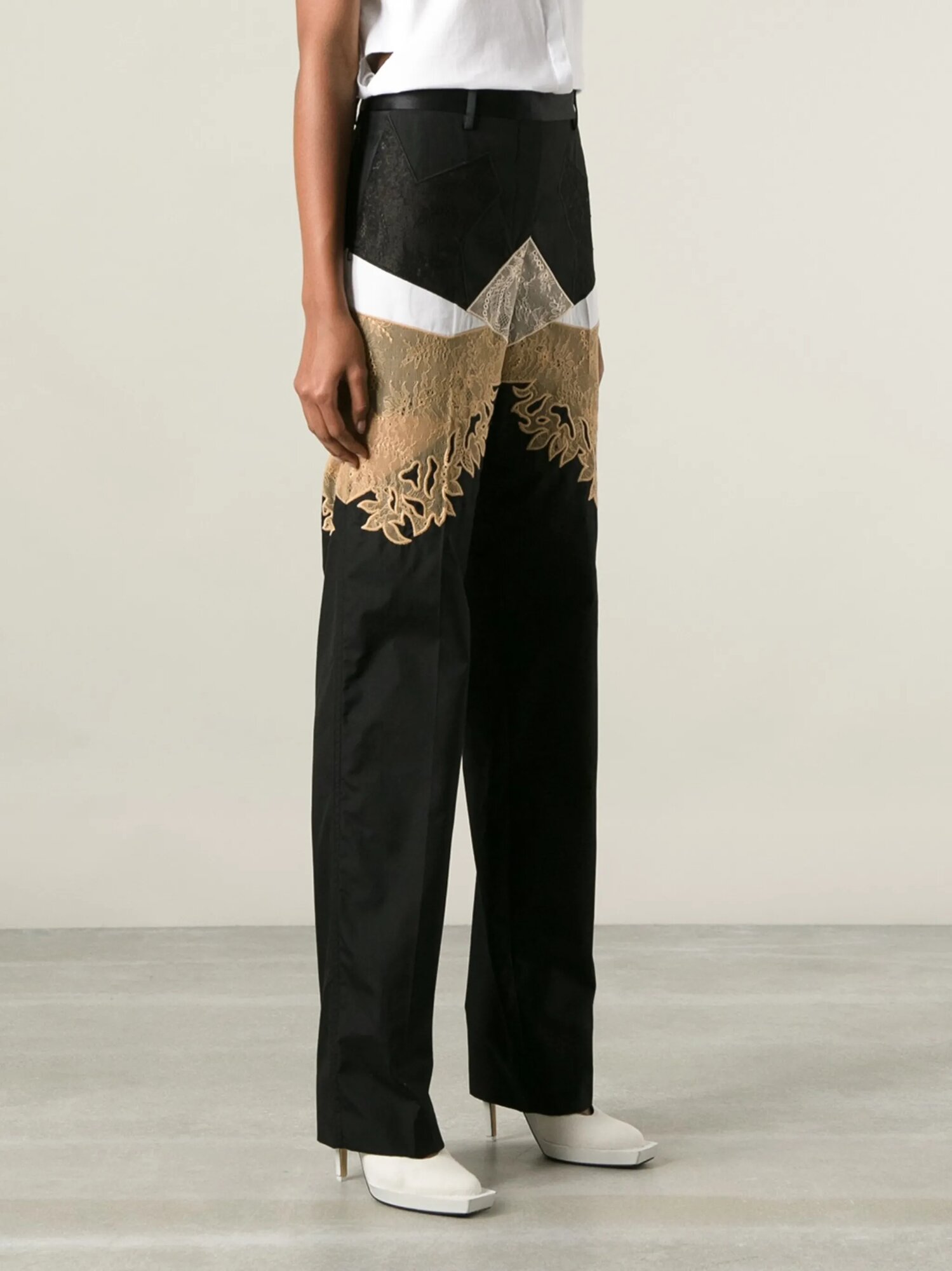 Брюки GIVENCHY Lace panel trouser, размер 38, черный — фото 1