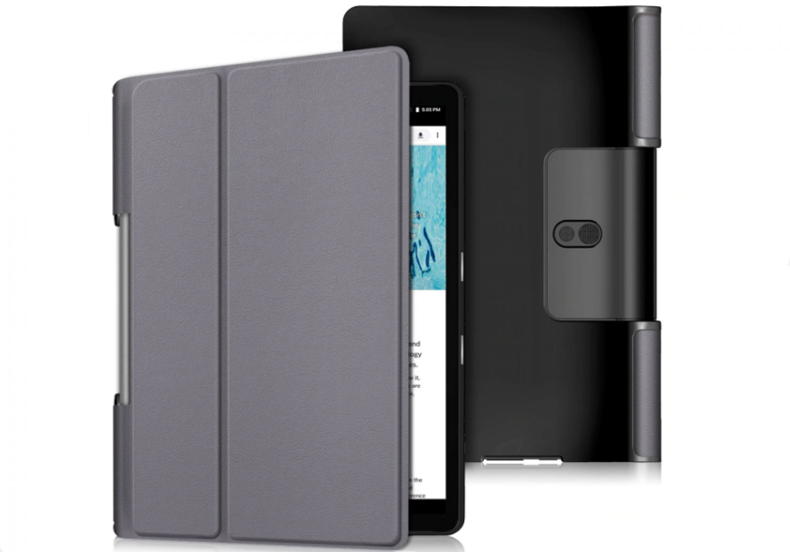 Чехол-обложка MyPads для Lenovo Yoga Smart Tab YT-X705F тонкий серый с подставкой