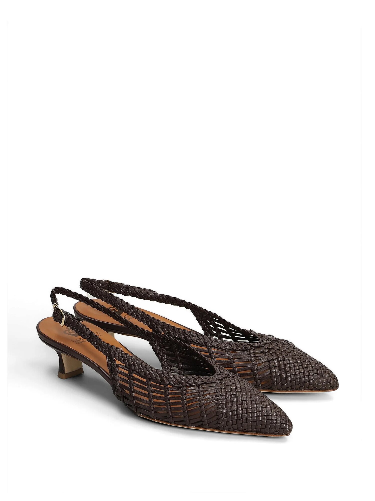 Туфли L'Arianna Woven slingback pumps, размер 40, brown — фото 1