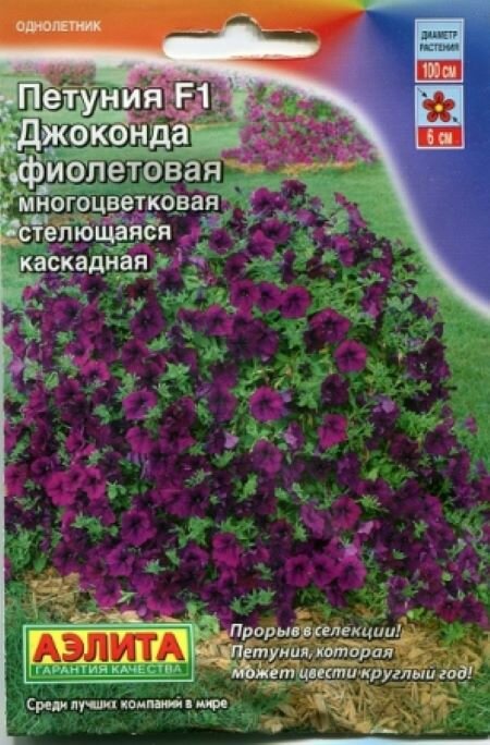 Семена петунии Аэлита Джоконда фиолетовая, каскадная, 5 шт