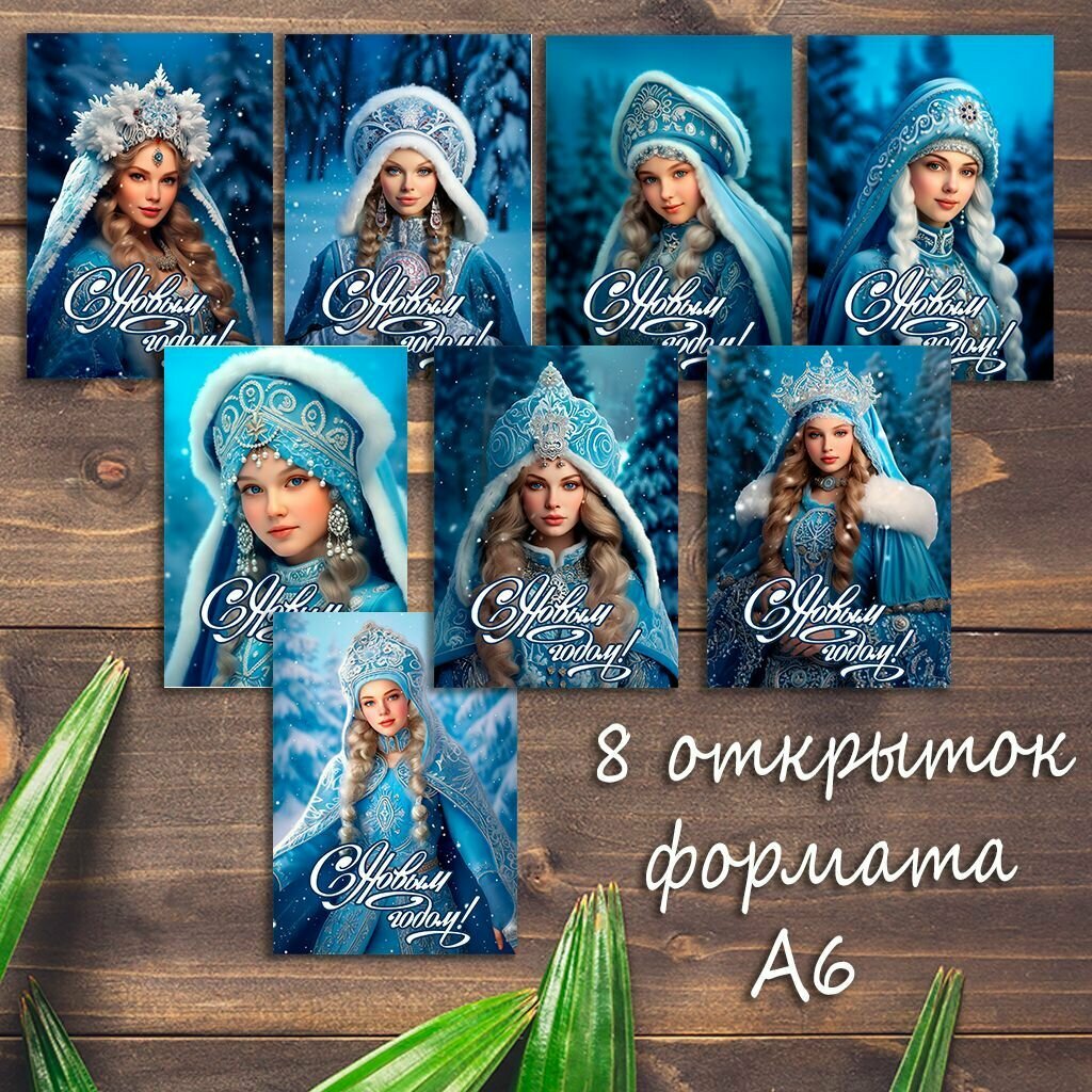 Набор открыток Новый год, 8 штук