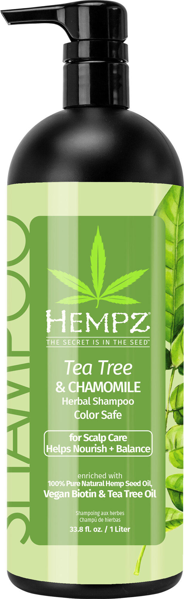 HEMPZ Шампунь "Здоровые волосы" с чайным деревом и ромашкой 1000 мл Tea Tree & Chamomile Herbal Shampoo 1000 50ml