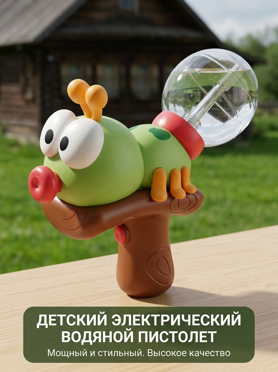 Электроводяной пистолет Зелёный Муравей мощный, автомат 8м, аккумулятор, игрушка для мальчиков