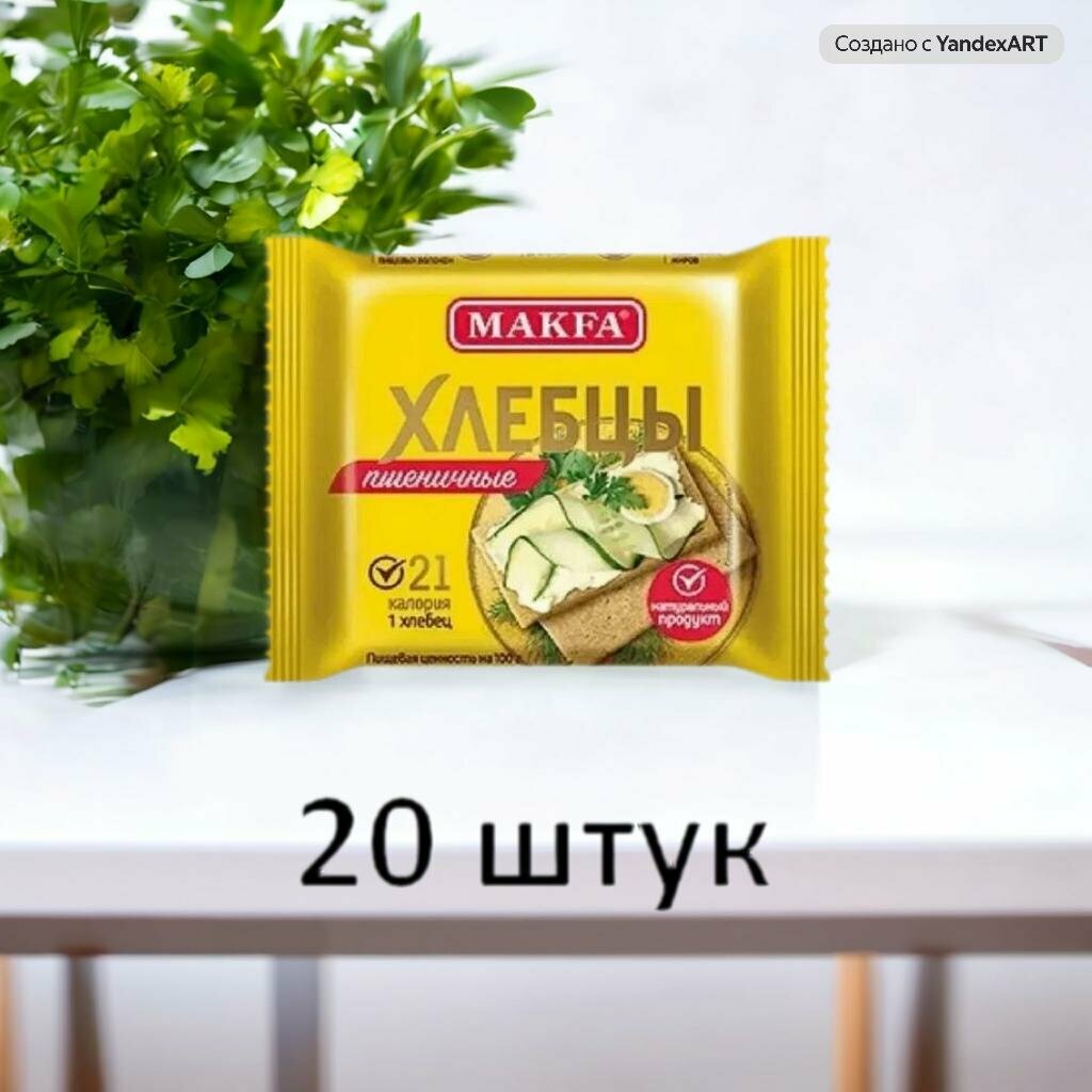 Хлебцы Макфа пшеничные хрустящие запеченные 60 г, 20 штук