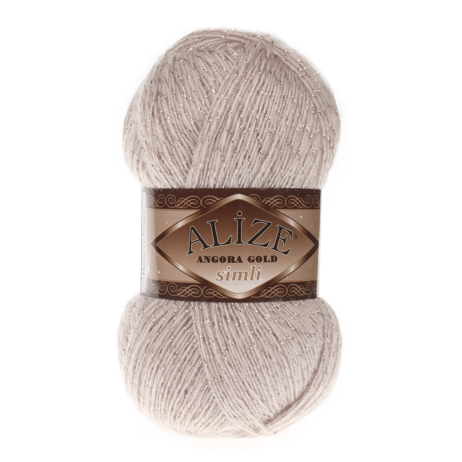 Пряжа для вязания Angora Gold simli Alize 1 моток (500 м, 100 гр), цвет 506 пало-санто