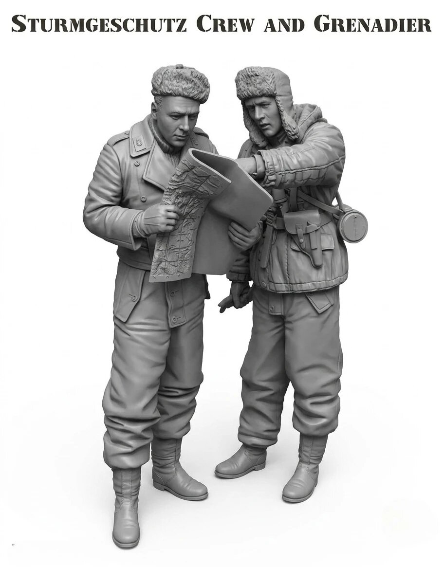 Масштабные модели солдат из резины 1/35, 2 фигурки, для сборки