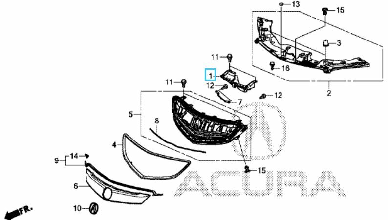 Балка, середина передн. бампера; верхн; Артикул Honda/Acura: 71160TZ3A00 (Оригинал)