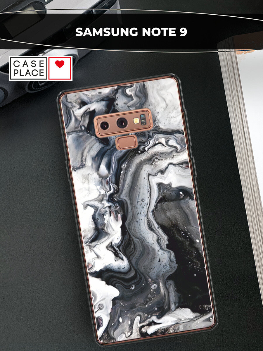 Чехол на Samsung Galaxy Note 9 / Самсунг Галакси Нот 9 с принтом Бело-черные сложные полосы