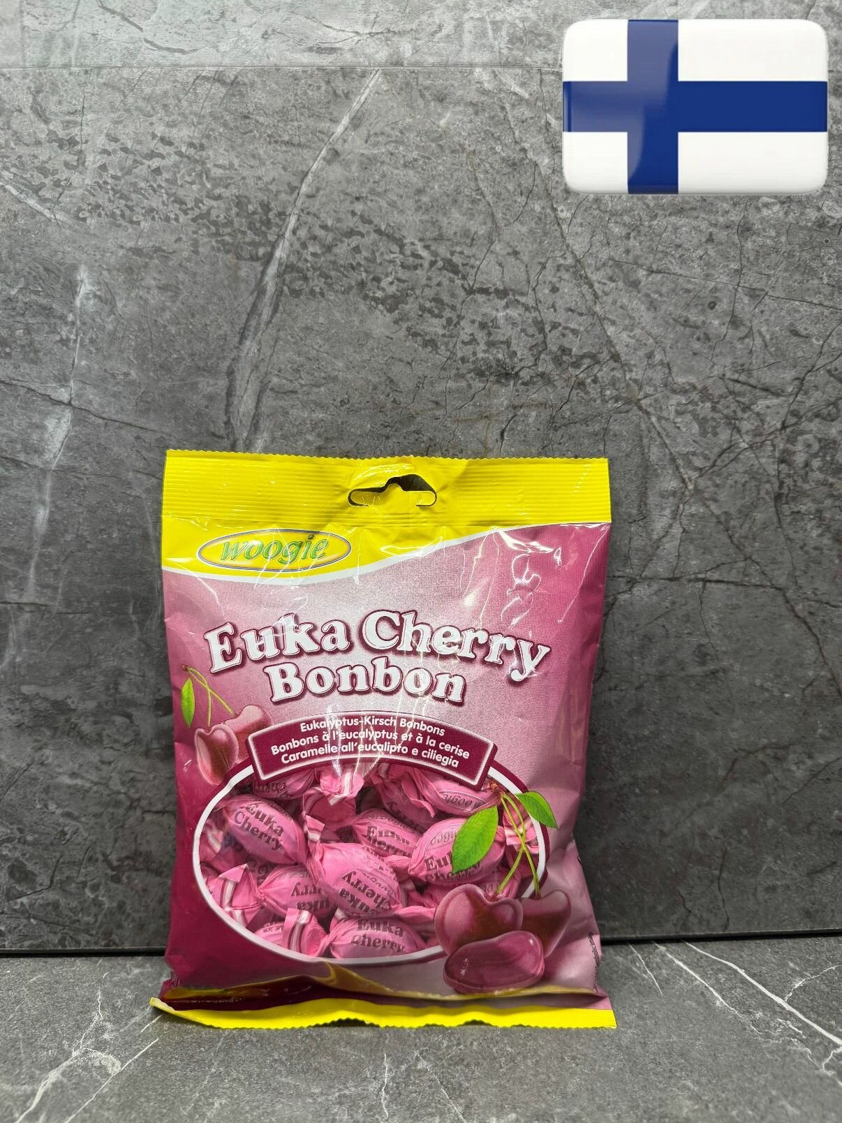 Леденцы Woogie со вкусом эвкалипта и вишни 150 гр. (м/у)