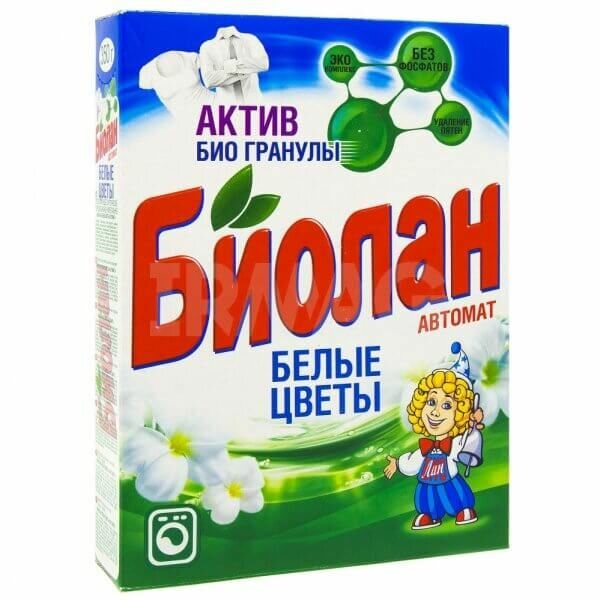 Биолан Стиральный порошок Белые цветы, автомат, 350 г.