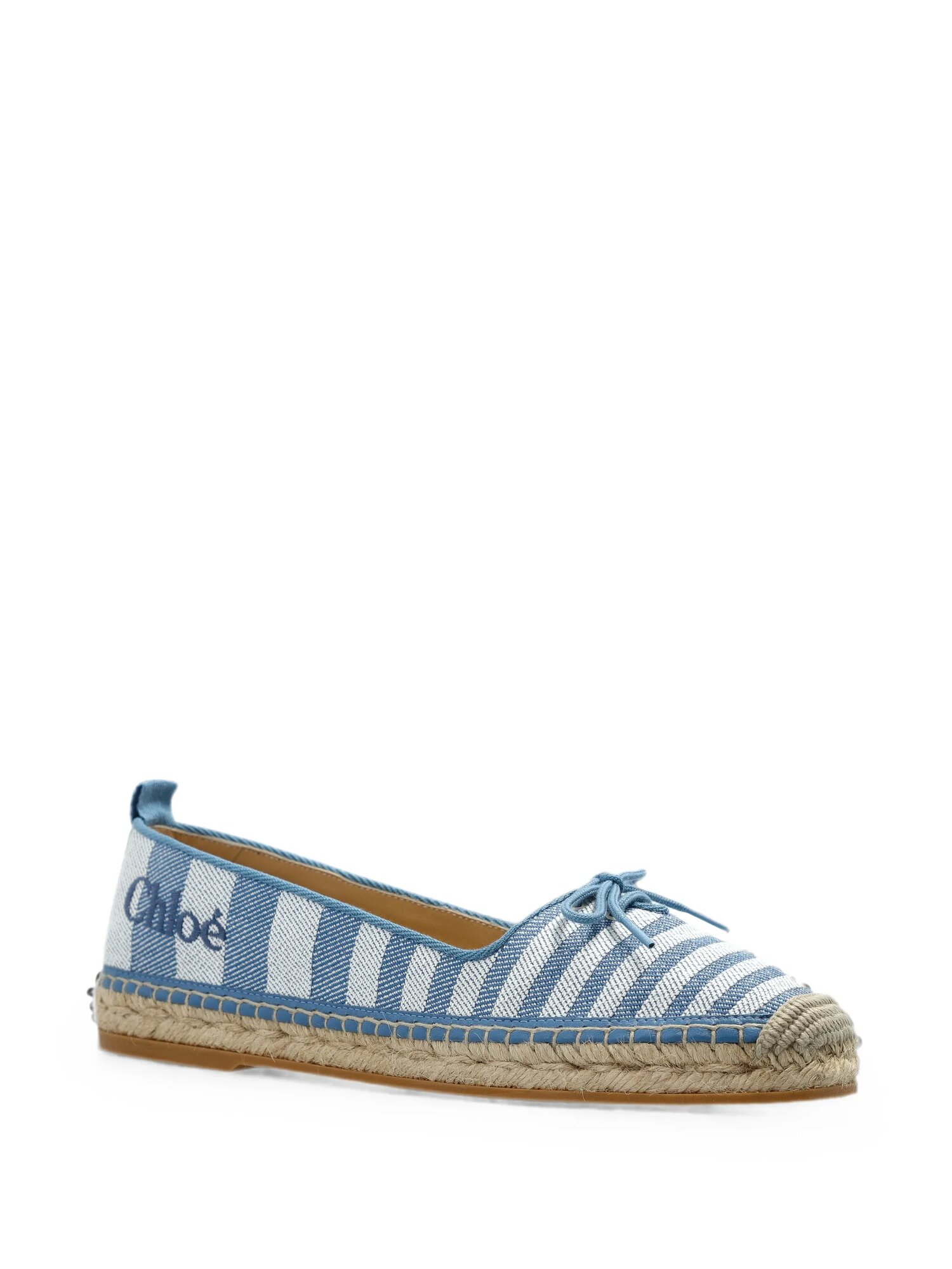 Эспадрильи Chloe Striped bow-detail espadrilles, размер 37, blue — фото 1