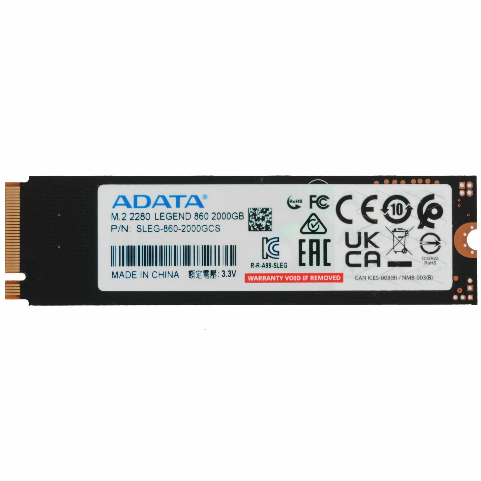 2 ТБ M.2 NVMe накопитель ADATA LEGEND 860 (SLEG-860-2000GCS) - PCI-E 4.0, чтение - 6000 МБ/с, запись - 5000 МБ/c, TBW - 640