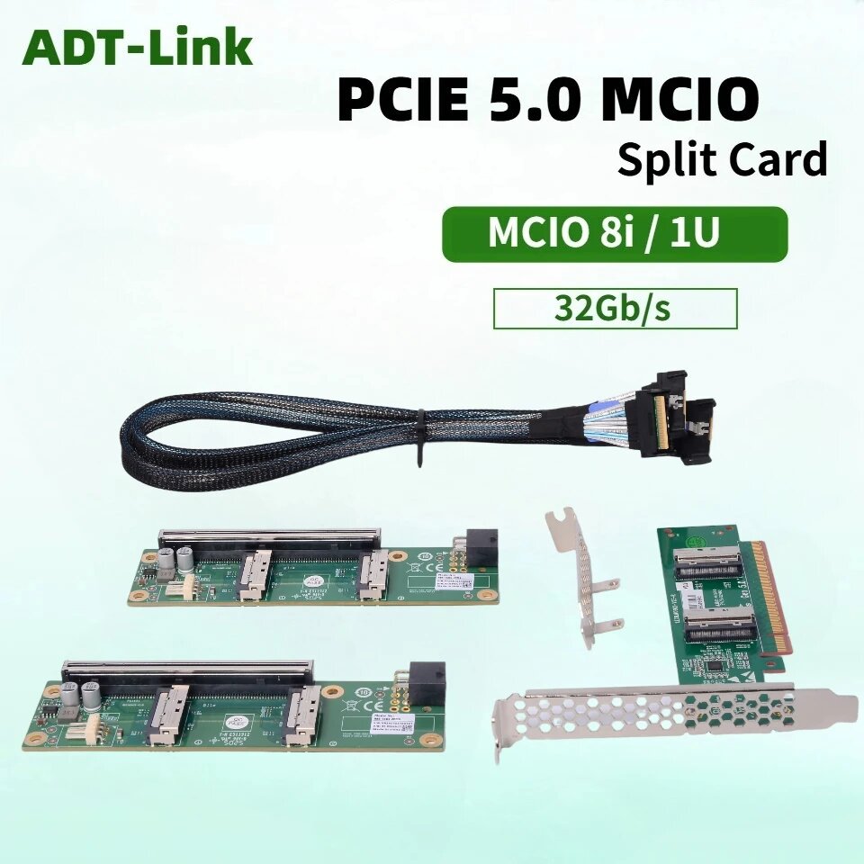 SPEEDIER PCI-E 5.0 Райзер для серверов с двумя MCIO — фото 1