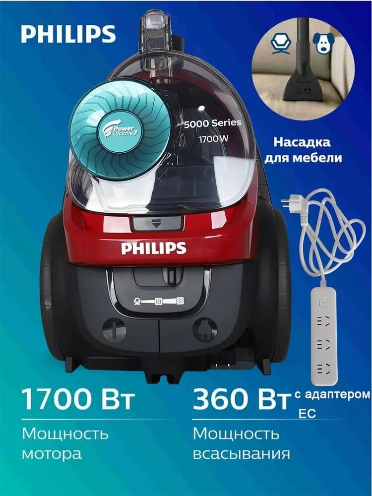 Philips Напольный пылесос FC8632/83, прозрачный