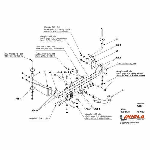 Фаркоп subaru (outback) IMIOLA f011