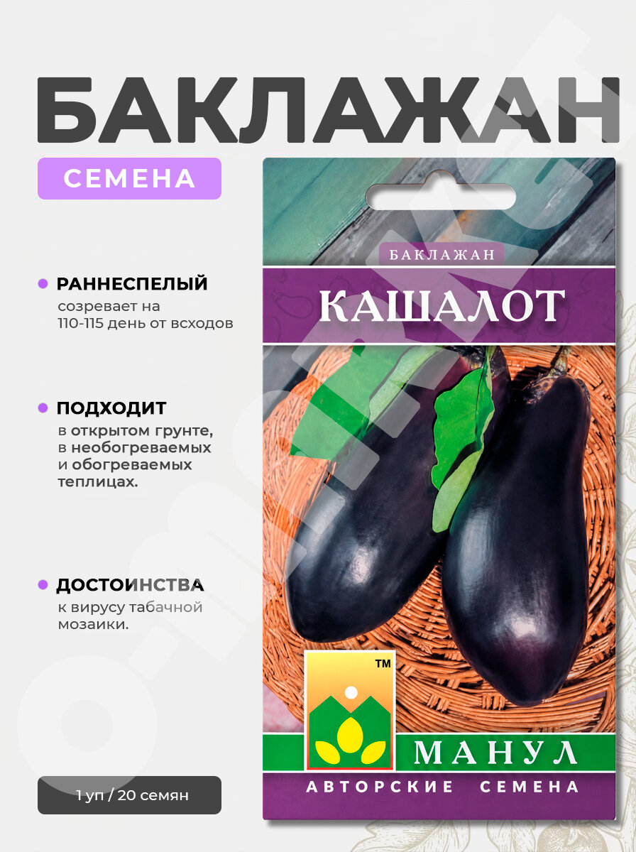 Семена баклажанов для открытого грунта Кашалот, Агрофирма Манул
