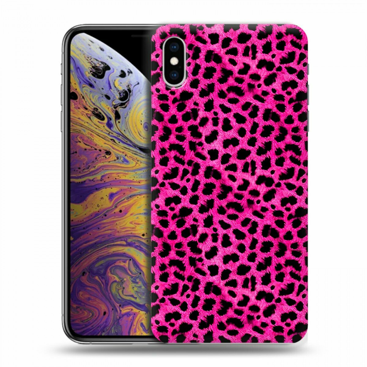Чехол для Iphone Xs Max с принтом для женщин с текстурой розового леопарда (Айфон Хс Мах)