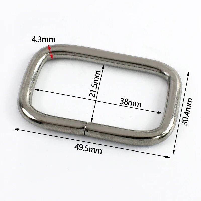 Meetee Кольцевые пряжки из нержавеющей стали 20/25/32/38 мм 5Pcs, 02-SS-38mm