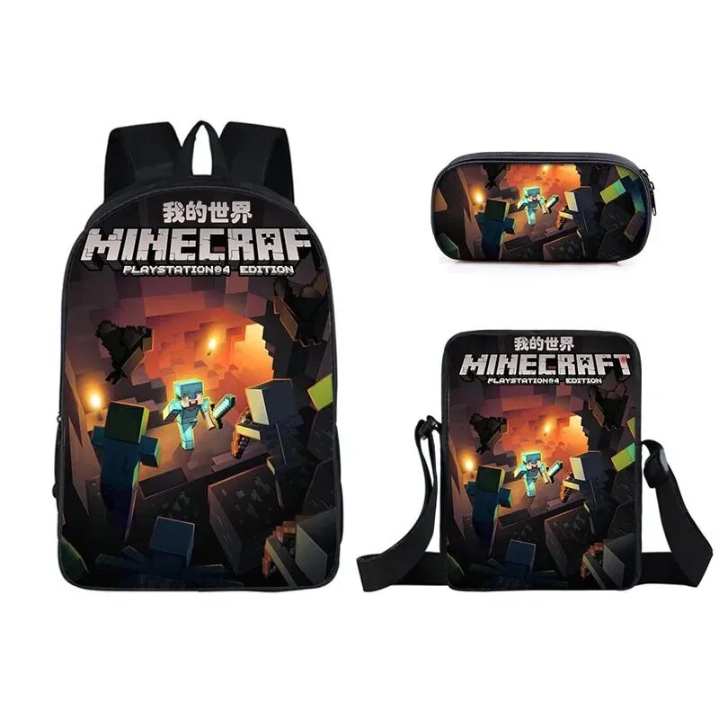 Рюкзак Minecraft Playstation 4 Edition, школьный, для мальчиков, 40x27x13см