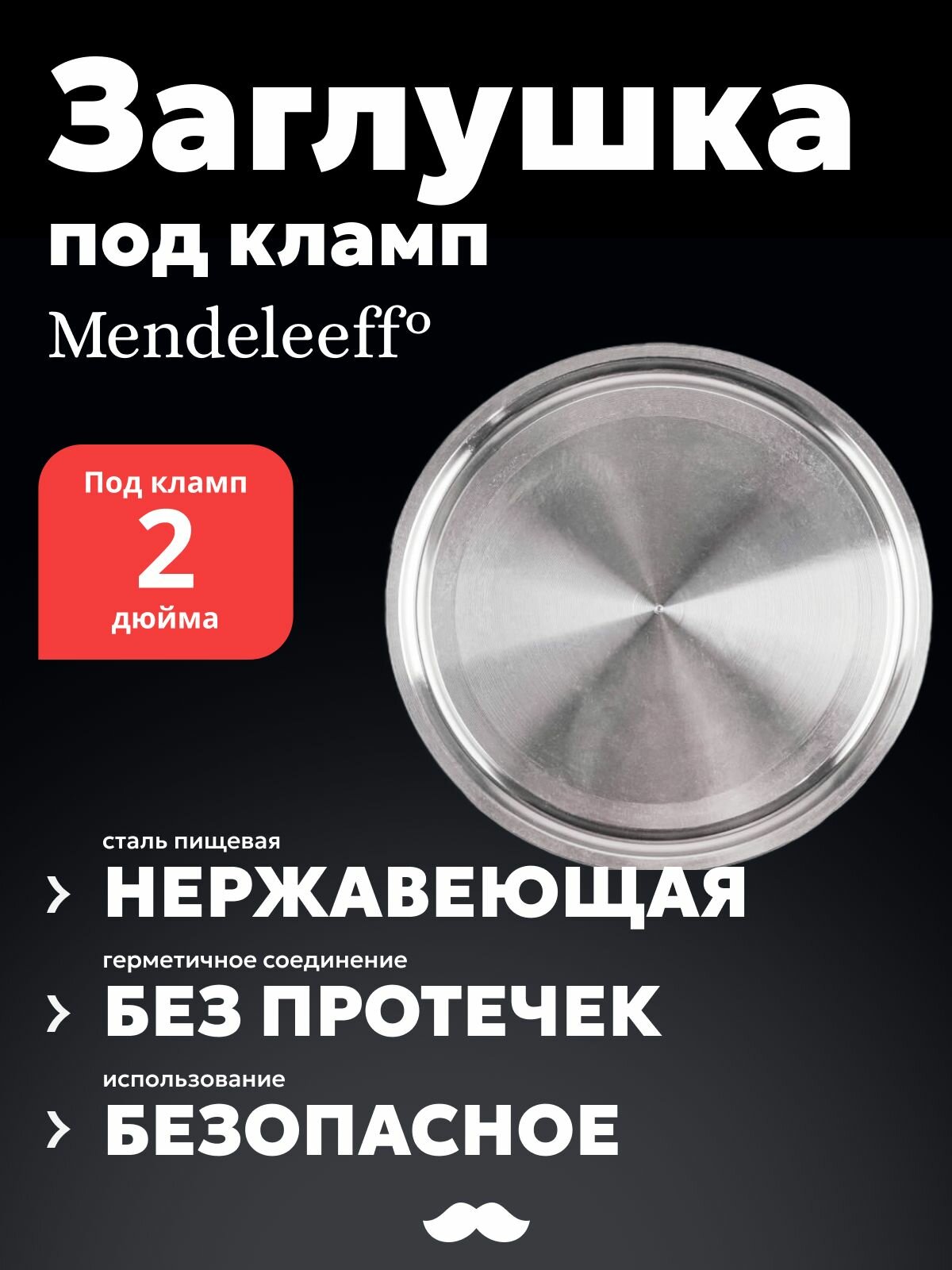 Заглушка под кламп 2 дюйма, нержавеющая сталь