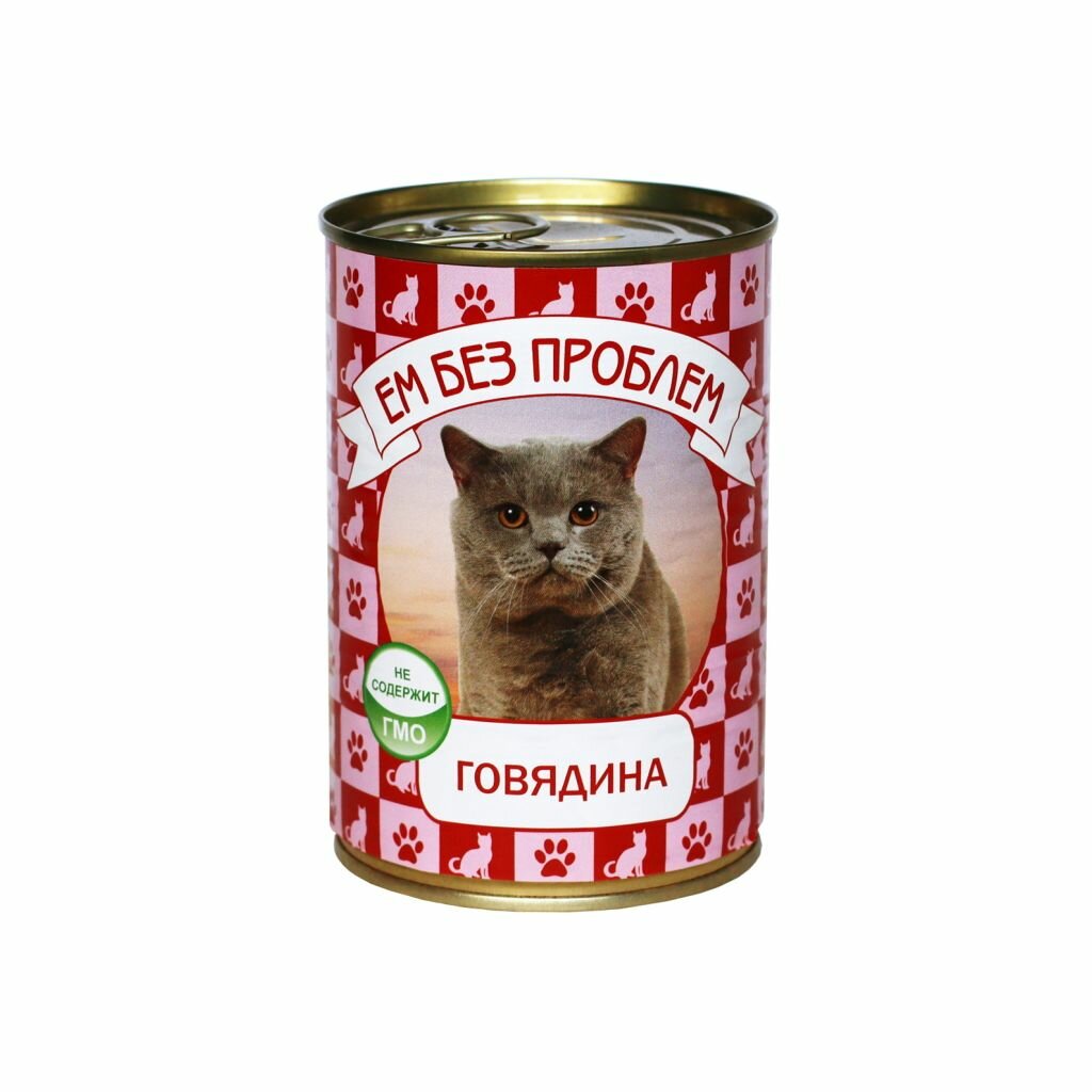 Корм влажный кошек Ем без проблем 410г Говядина паштет