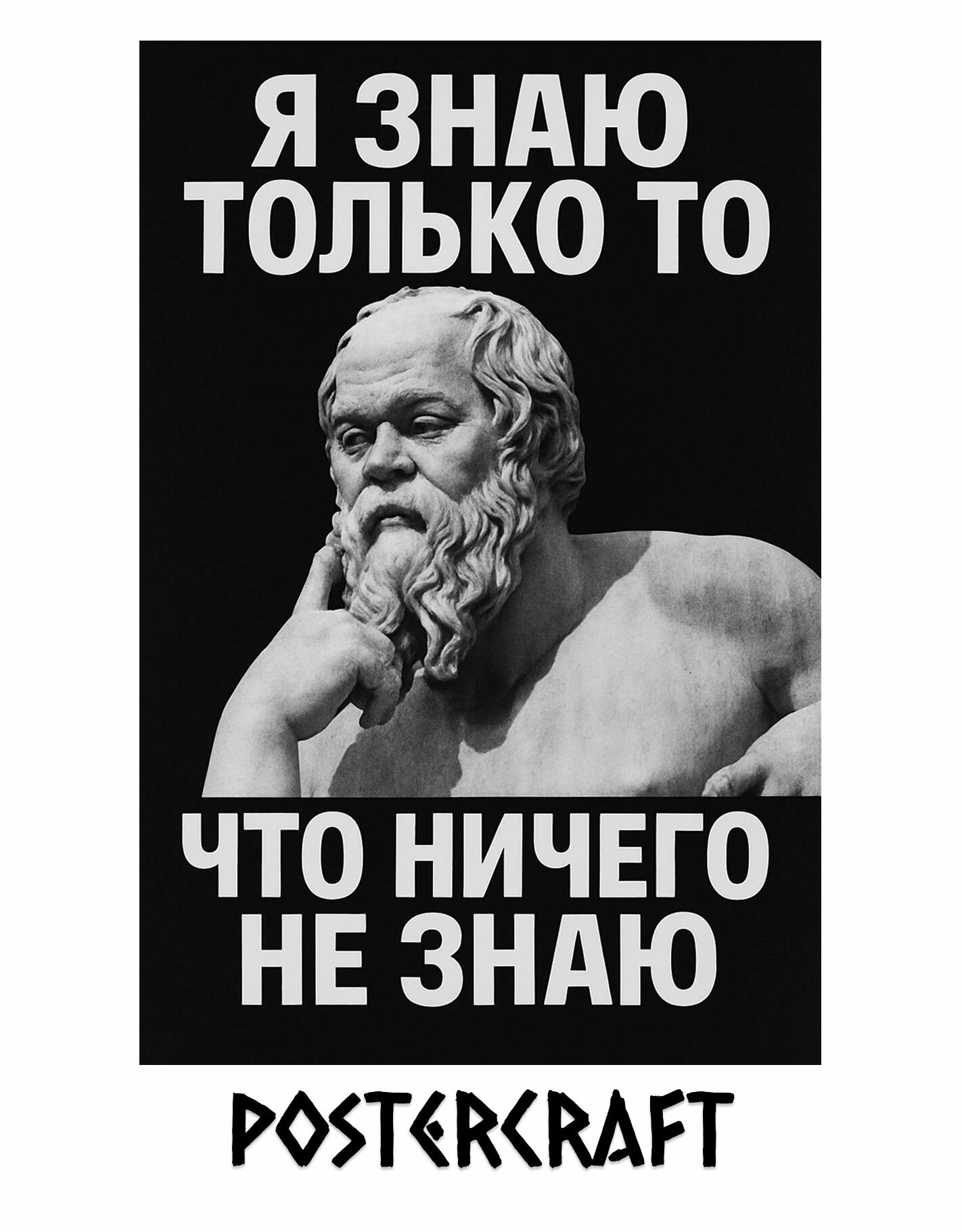 Постер "Сократ: Я знаю только то, что ничего не знаю", 29.7х42см, А3, глянцевый